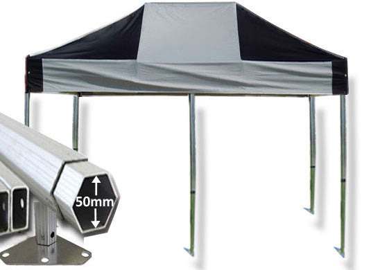 Hex 50 Gazebo Aluminium Profile | Commercial Instant Shelters | 8m x 4m ...