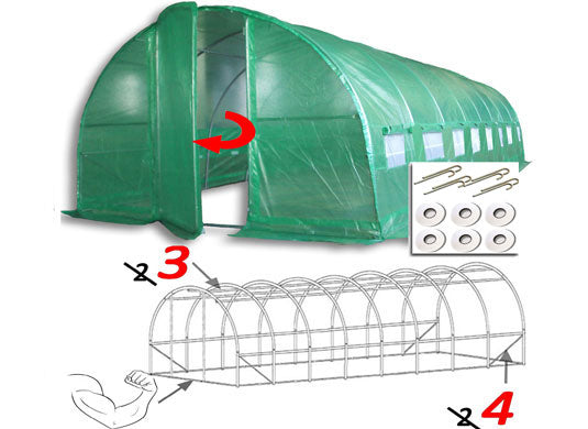 8m x 3m Pro+ Polytunnel with Ground Anchor Kit | More Internal Bracing ...