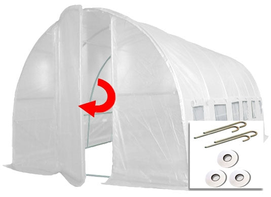 6m x 3m Pro+ White Polytunnel with Ground Anchor Kit | 6 Anchorage ...